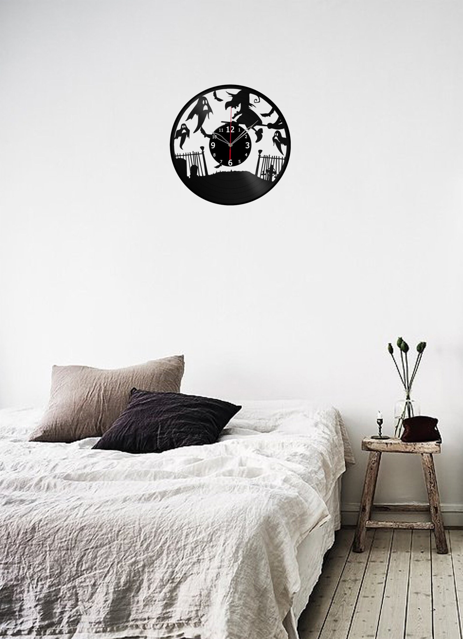 The Witches Clock With LED Light Vinyl Clock Home Decor Wall Clock ...
