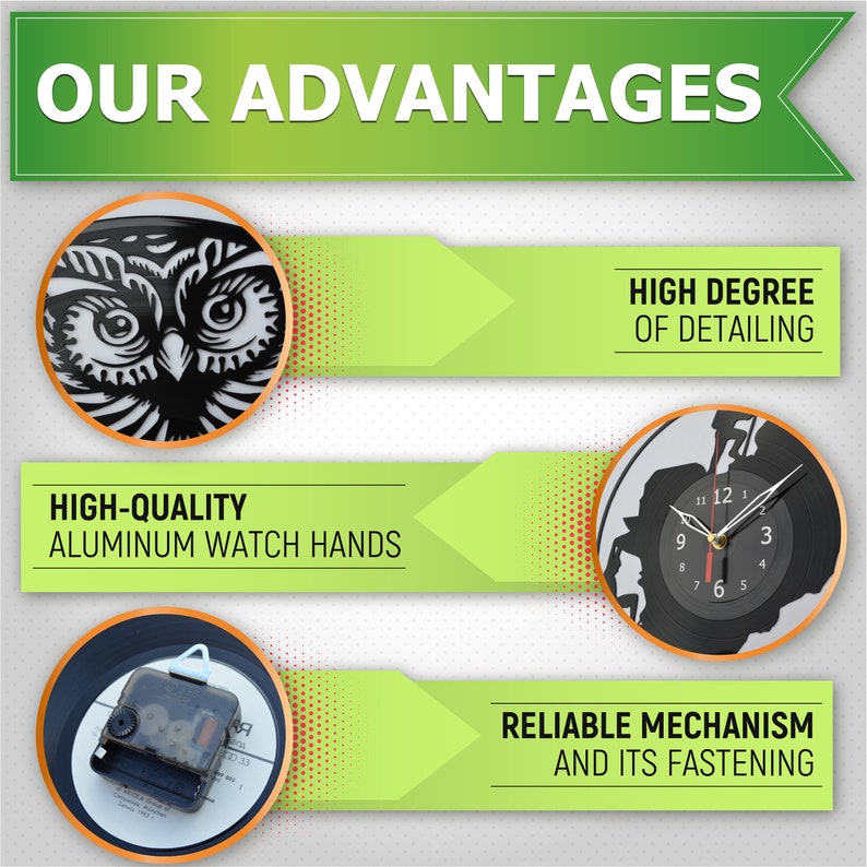 Dragon Vinyl Clock With LED Light Vinyl Clock Home Decor Wall Clock ...