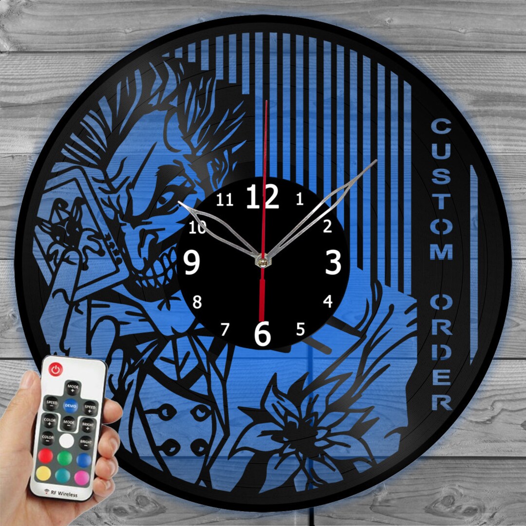 Joker Vinyl Clock With LED Light Vinyl Clock Home Decor Wall Clock ...
