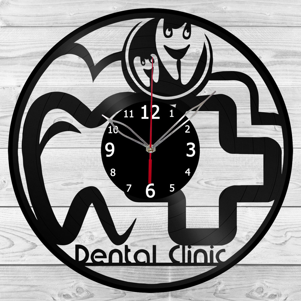 Dental Clinic Clock With LED Light Vinyl Clock Art Home Wall Clock ...