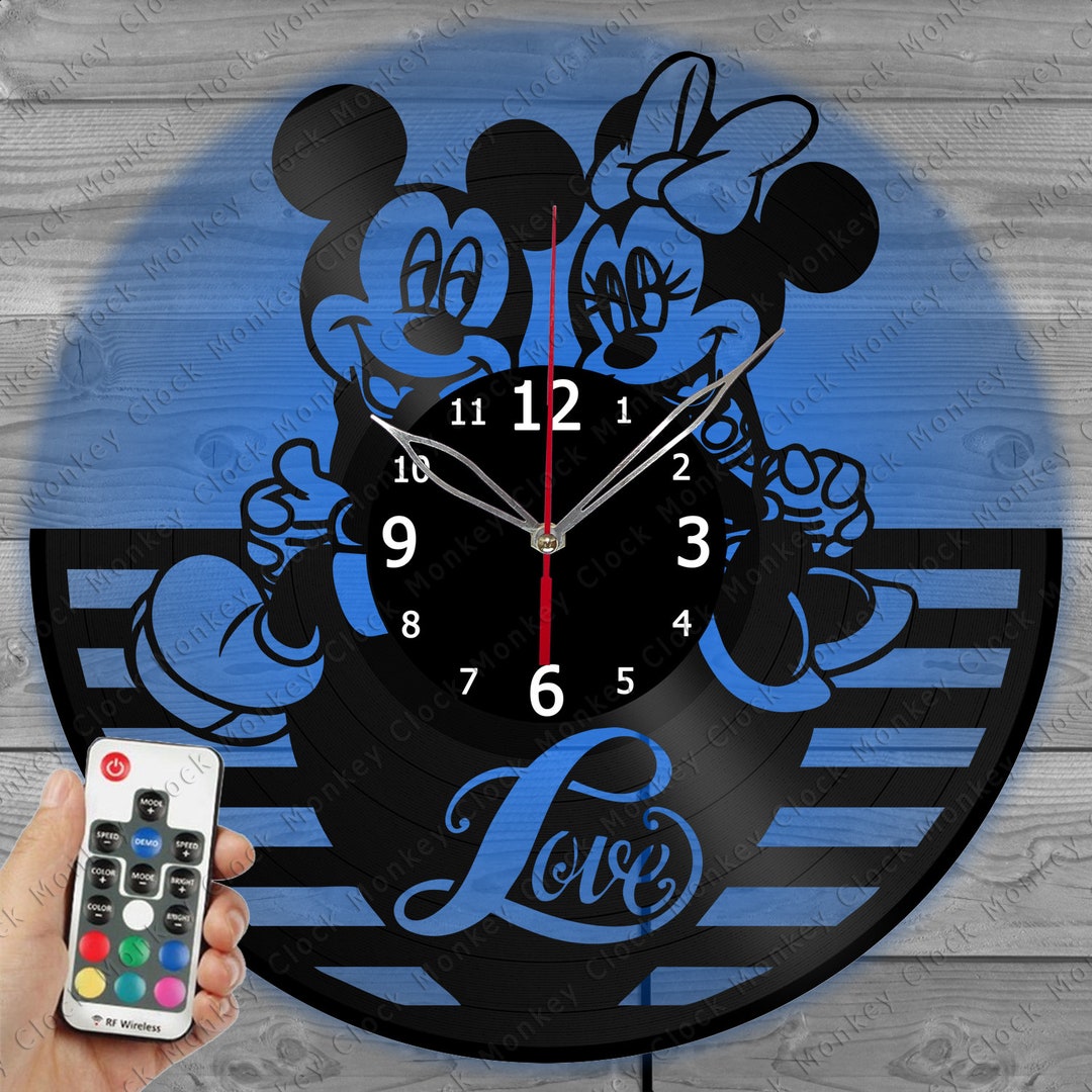 Love Vinyl Clock With LED Light Vinyl Clock Art Home Decor Wall Clock ...