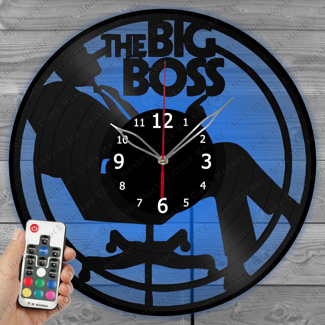 Boss Clock With LED Light Vinyl Clock Home Wall Clock Custom Order ...