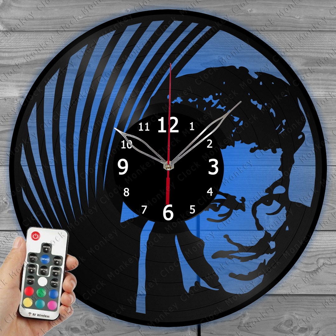 Chuck Berry Clock With LED Light Wall Art Chuck Berry Decor Music ...