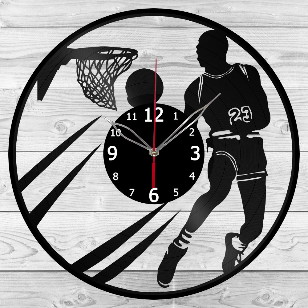 Basketball Clock With LED Light Vinyl Clock Art Home Decor Wall Clock ...