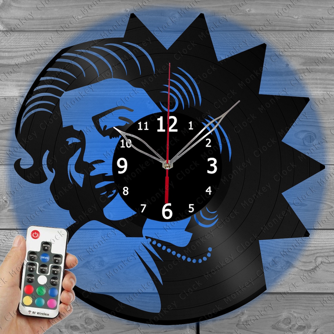 Singer and Model Clock With LED Light Vinyl Clock Home Decor Wall Clock ...