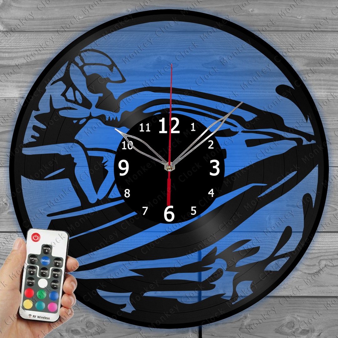 Water Scoote Clock With LED Light Wall Art Jet Ski Decor Wall Clock ...