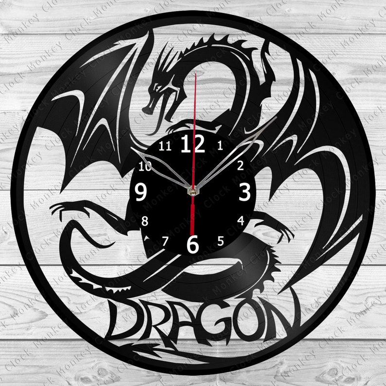 Dragon Vinyl Clock With LED Light Vinyl Clock Home Decor Wall Clock ...