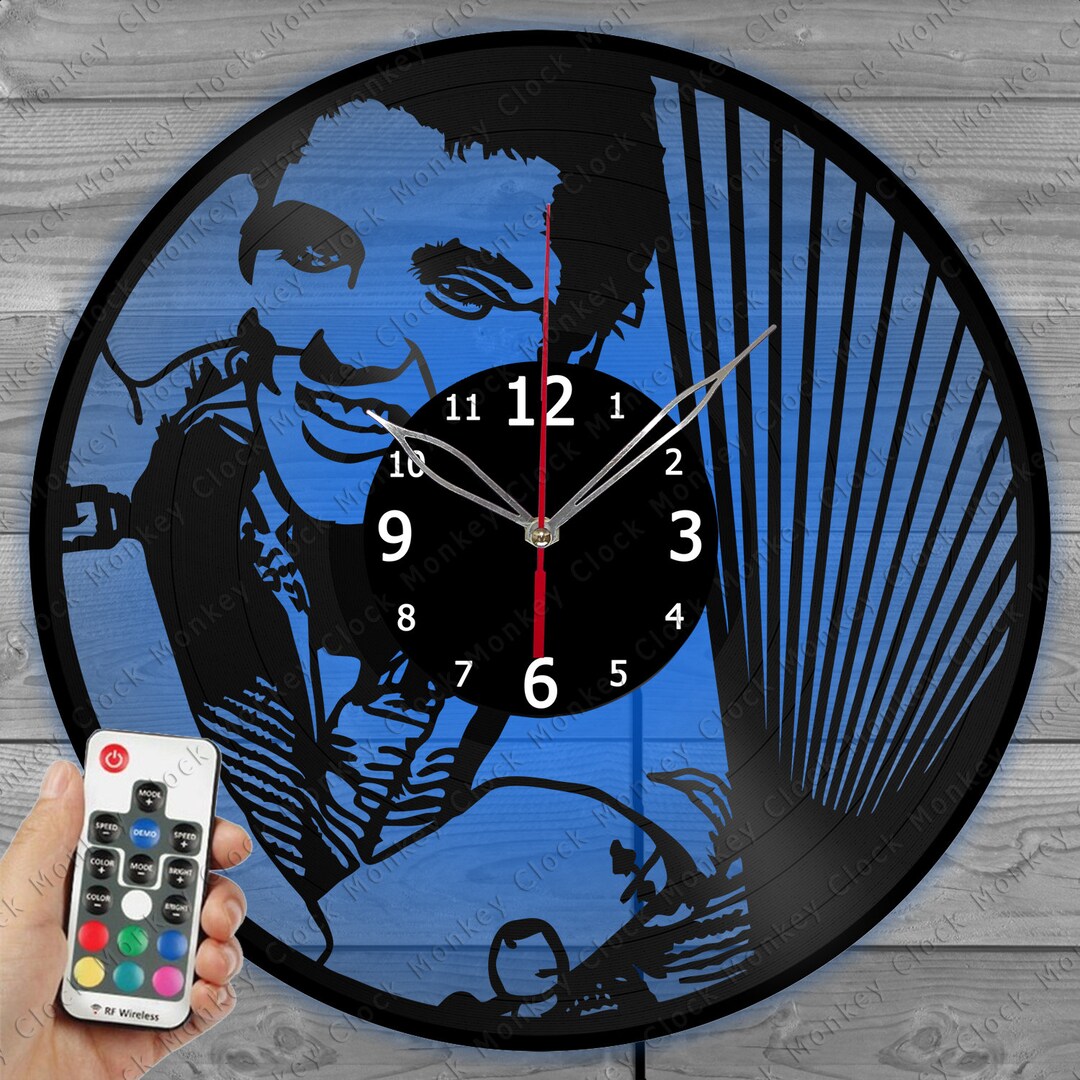 Music Singer Vinyl Clock With LED Light Vinyl Clock Home Decor Wall ...