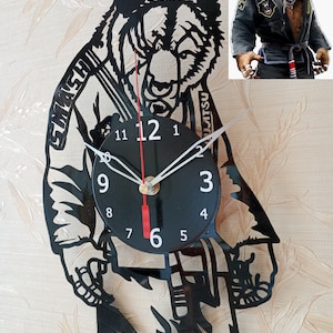 Wolf Clock With LED Light Vinyl Clock Decor Home Wall Clock Custom ...