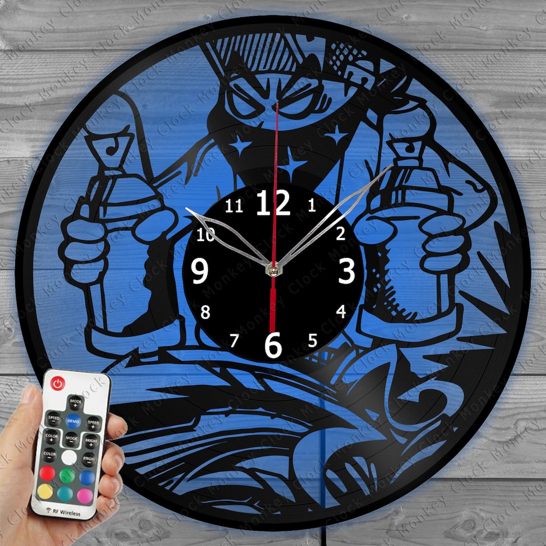 Graffiti Clock With LED Light Vinyl Clock Art Home Decor Wall Clock ...