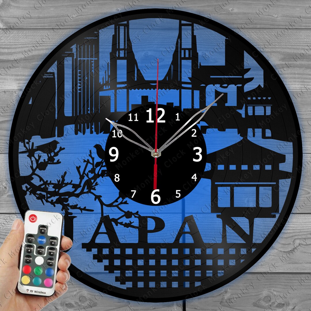 Japan Clock With LED Light Vinyl Clock Home Wall Clock Custom Order ...
