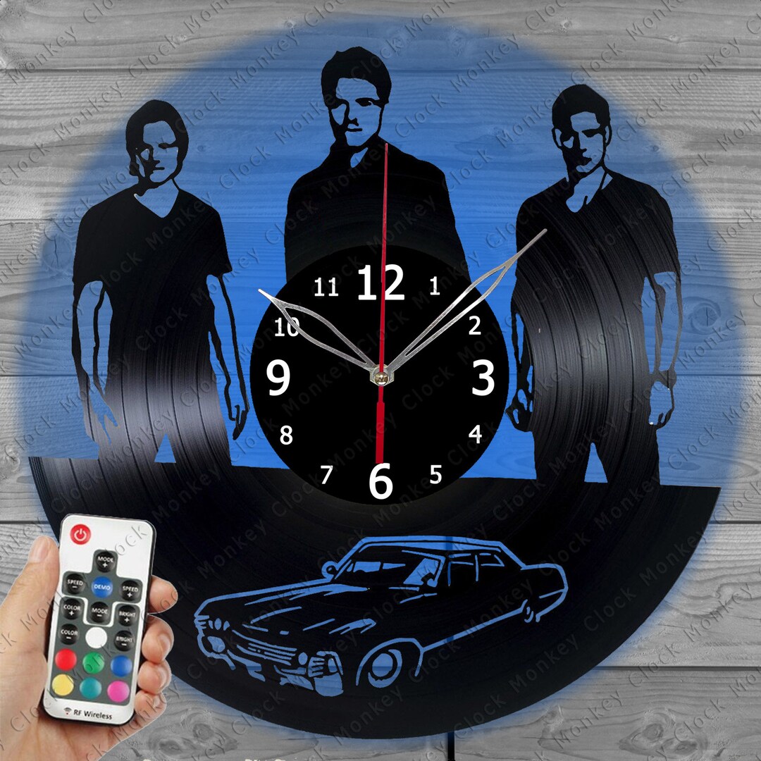 Film Clock With LED Light Vinyl Clock Wall Art Supernatural Home Decor ...
