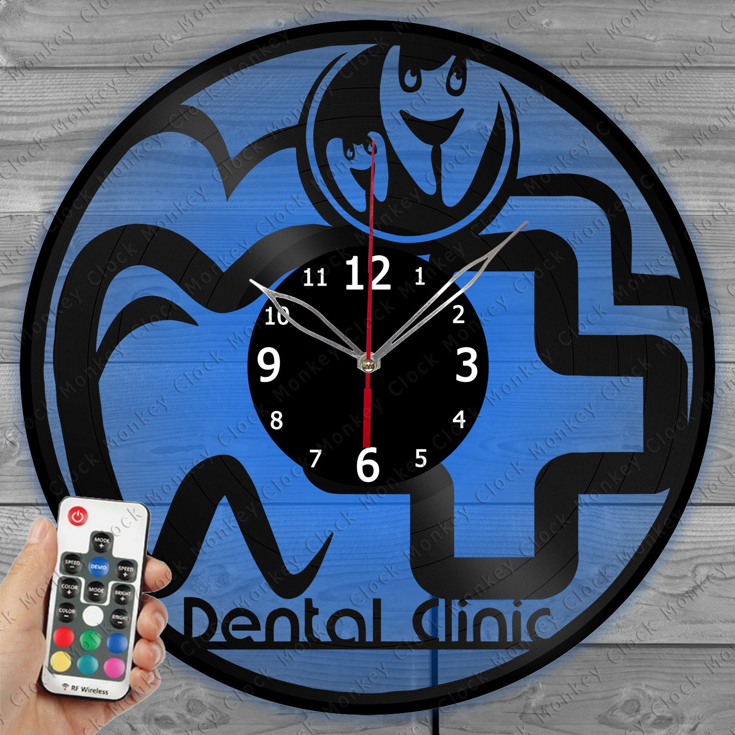 Dental Clinic Clock With LED Light Vinyl Clock Art Home Wall Clock ...