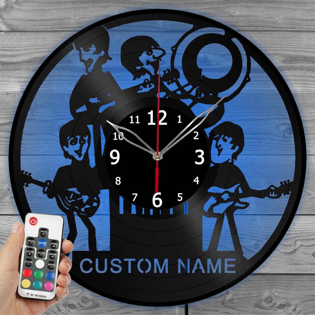 Music Band Vinyl Clock With LED Light Vinyl Clock Art Home Decor Wall ...