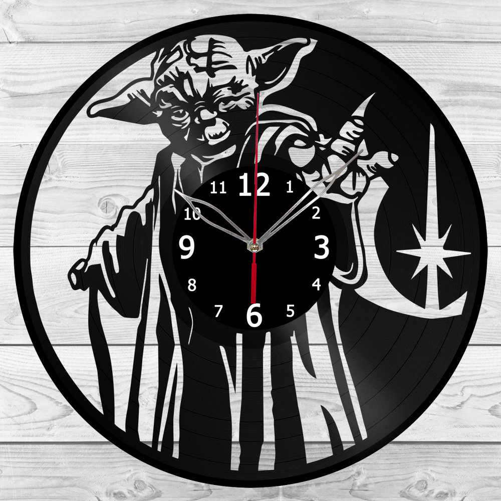 Master Yoda Vinyl Clock With LED Light Clock Art Wall Home Decor Custom ...