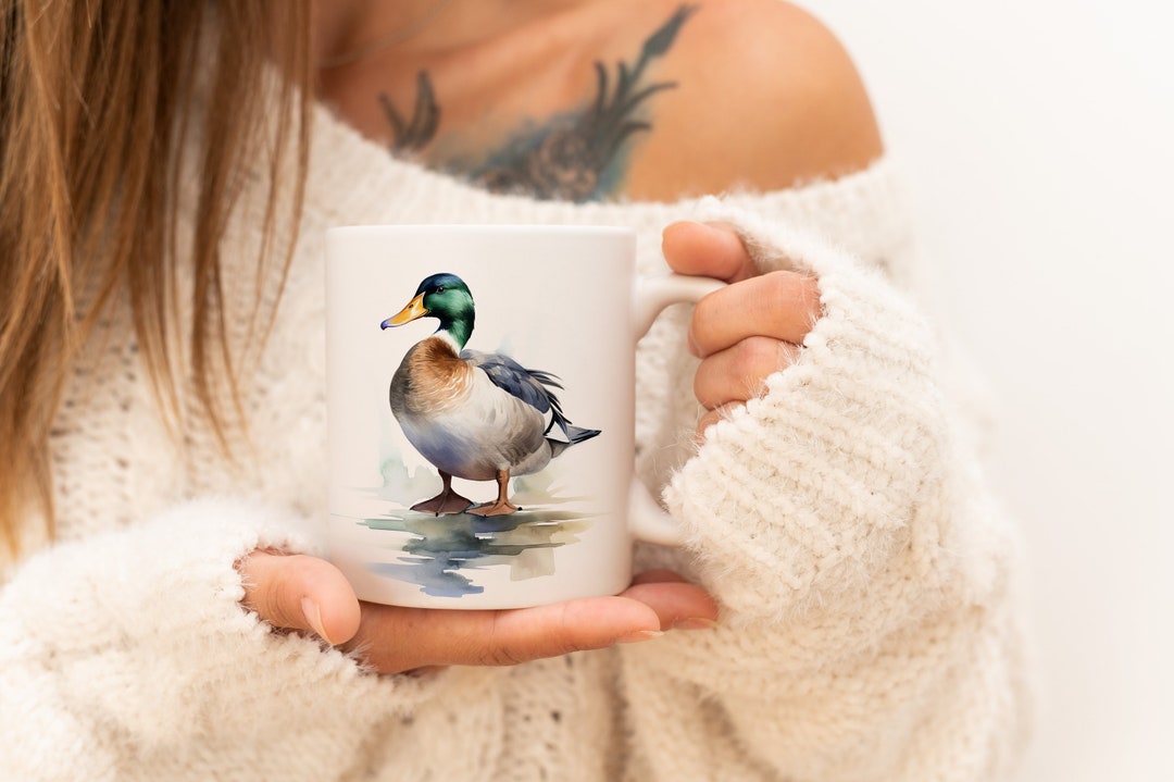 Mallard Duck Mug | Watercolor Animal Mug Ceramic Coffee Mug With Animal ...