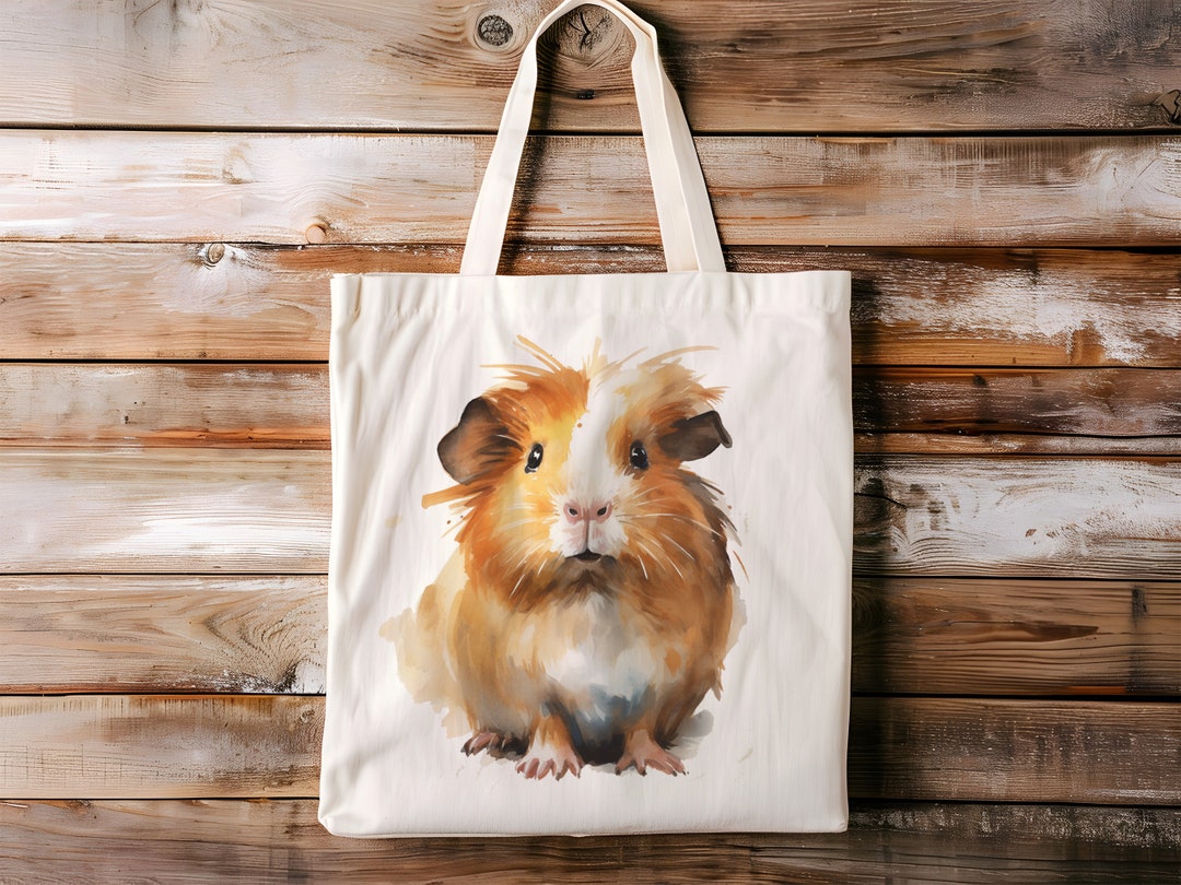 Guinea Pig Tote Bag Watercolor Animal Jute Bag Shopping Bag With Animal ...