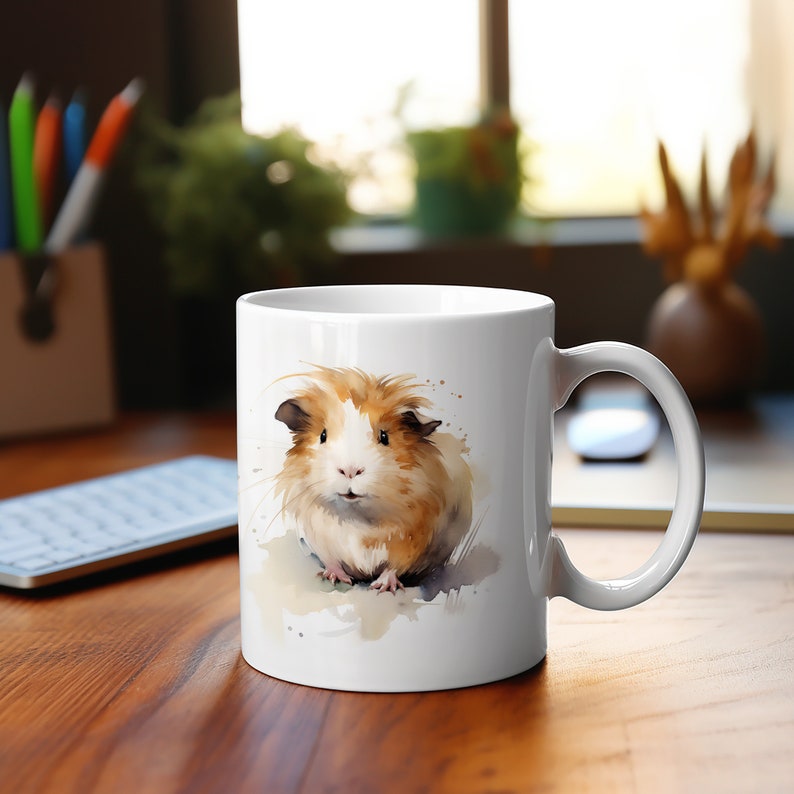 Guinea Pig Mug Watercolor Animal Mug Ceramic Coffee Mug With Animal ...