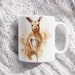 Kangaroo Mug Watercolor Animal Mug Ceramic Coffee Mug With Animal Motif ...