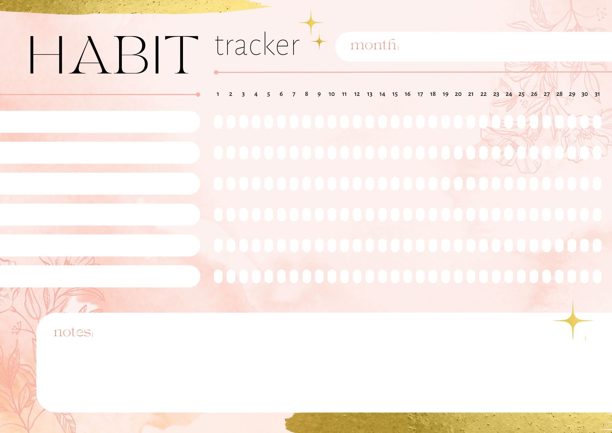 Simple Daily Habit Tracker Printable | Habits and Goals Journal ...