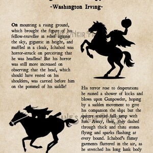 Digital Legend of Sleepy Hollow Poster, Headless Horseman, Washington ...