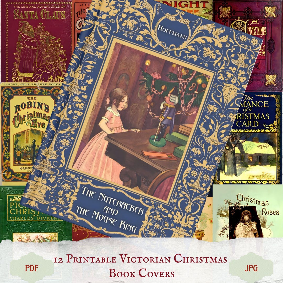 Printable Victorian Christmas Book Covers | Gilded Designs (PDF, JPG ...