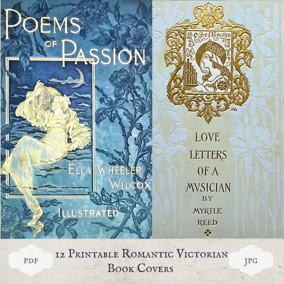 Printable Victorian Book Covers | Romantic Valentine's Day Designs (PDF ...