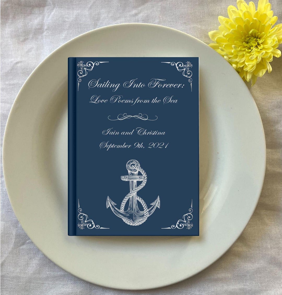 Nautical Wedding Book Favour- Romantic Vintage Inspired Poetry Keepsake ...