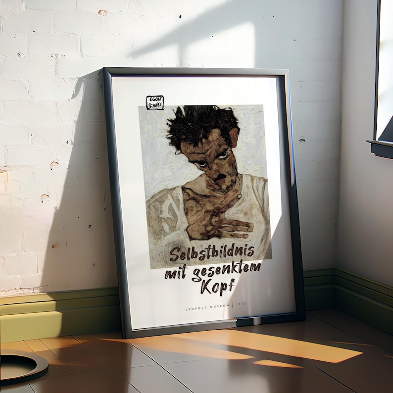 Egon Schiele Self Portrait Art Print: Expressionist Home Decor (digital ...