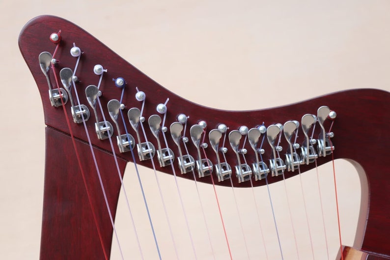 Rosewood 15 Strings Lyre Harp Levers Celtic Irish Solid Natural ...