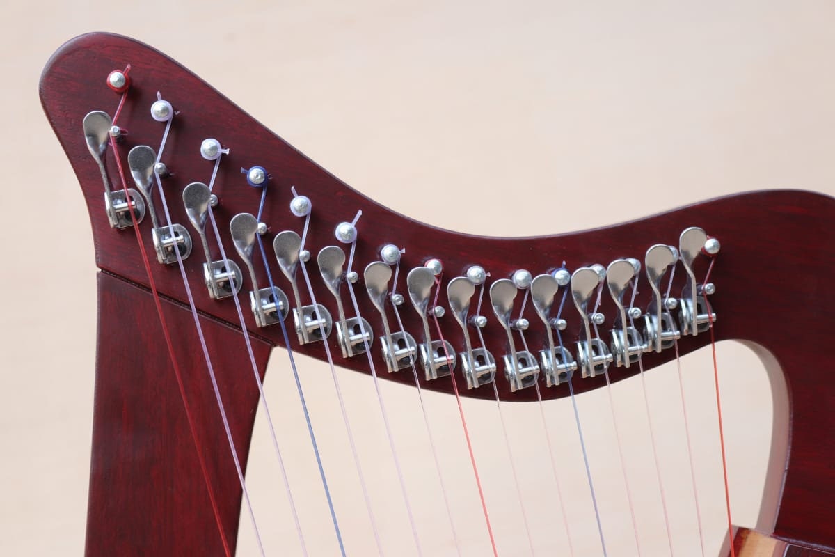 Rosewood 15 Strings Lyre Harp Levers Celtic Irish Solid Natural ...
