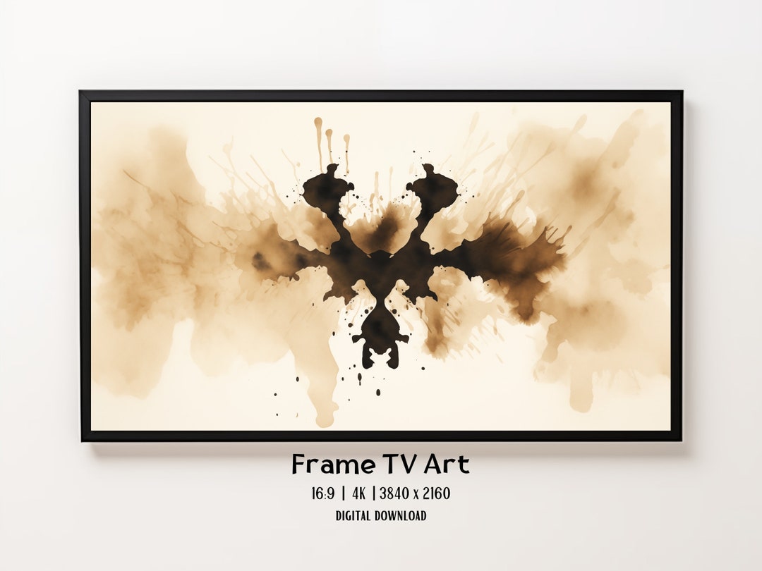 Rorschach Inkblot Test Card Samsung Frame TV Art, Ink Blot Watercolor ...