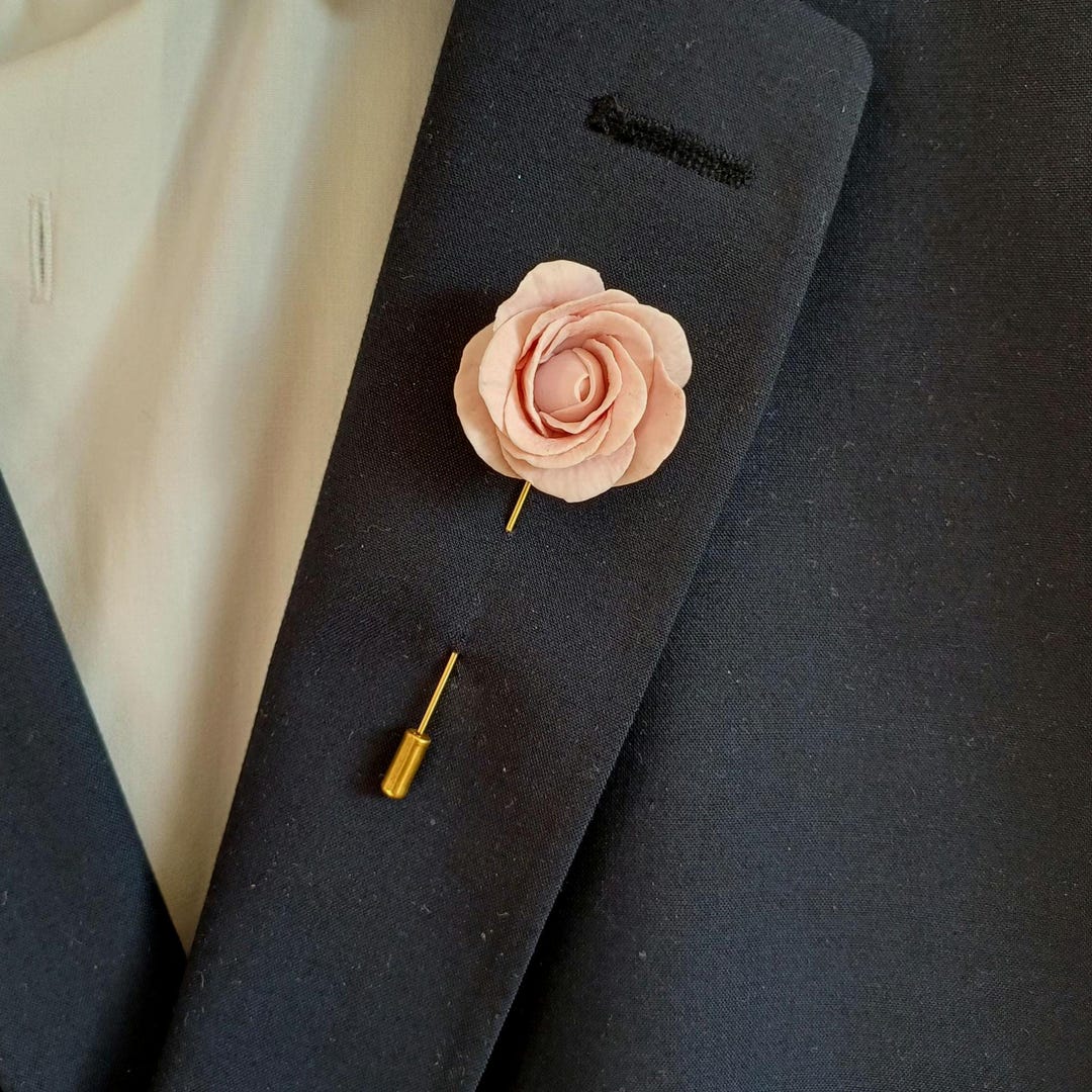Small Rose Flower Small Lapel Pin for Men, Groomsmen Wedding ...