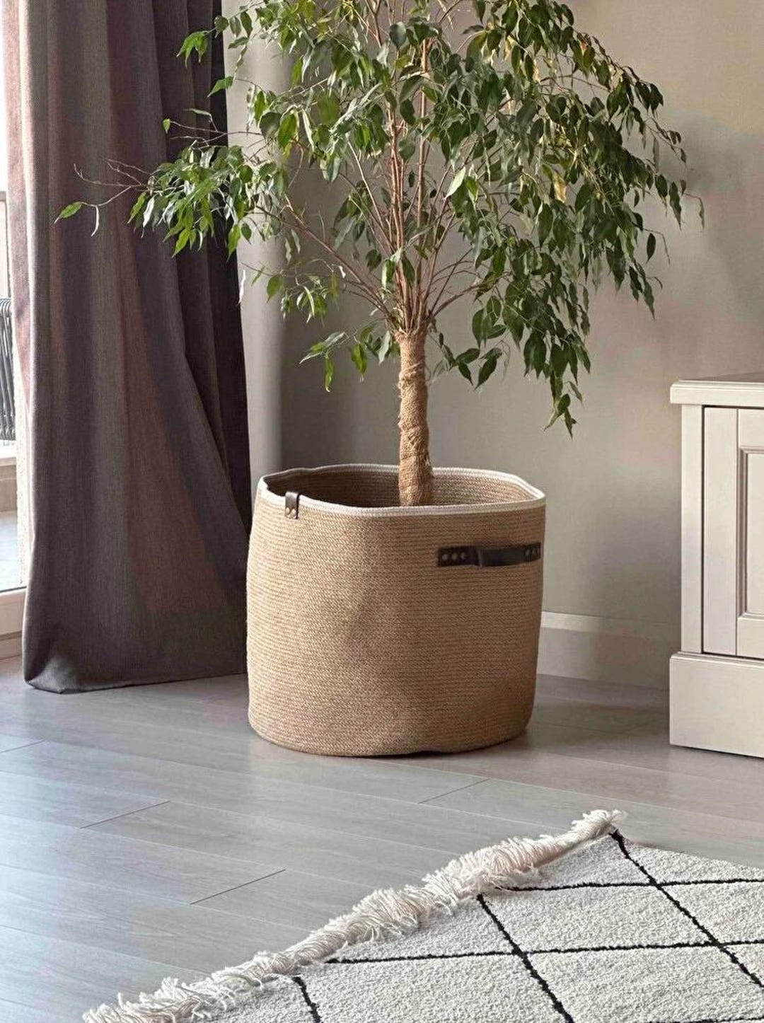 Jute Flower Basket jute Planter Pot Home Decor Flower Pot Basket ...