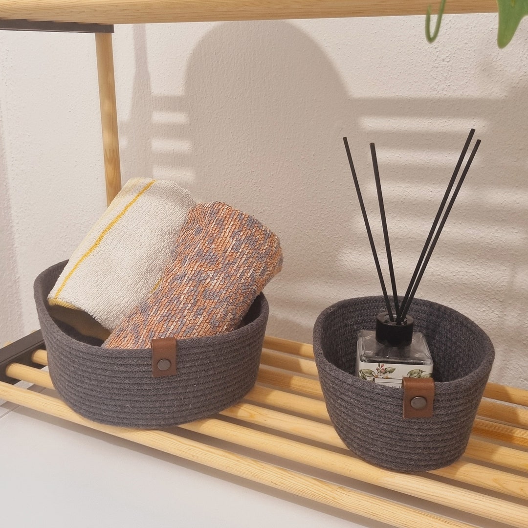 Cotton Rope Oval Basket, Woven Storage Basket, Vibrant Colored Baskets ...