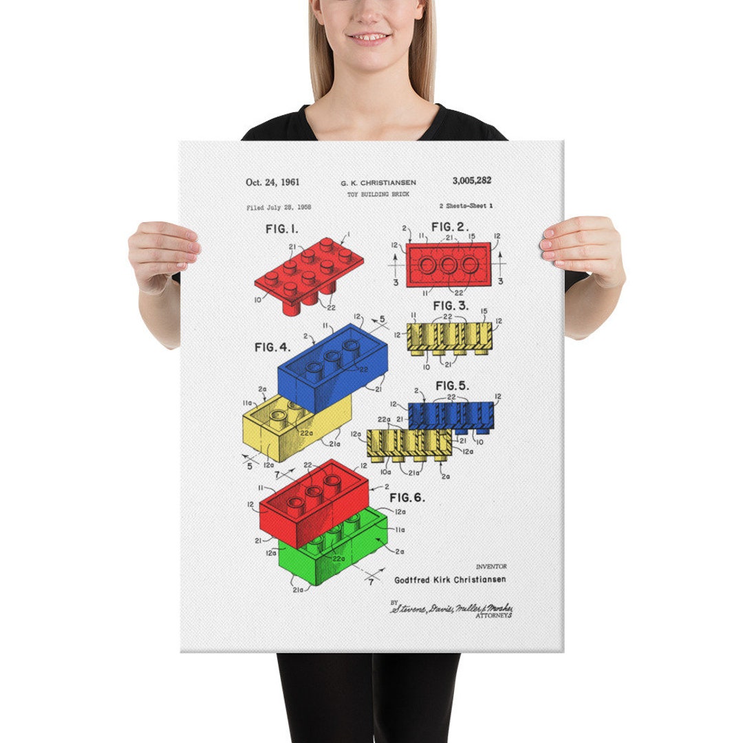 Canvas With Lego® Patent, Wall Art Canvas, Modern Poster Wall Decor ...