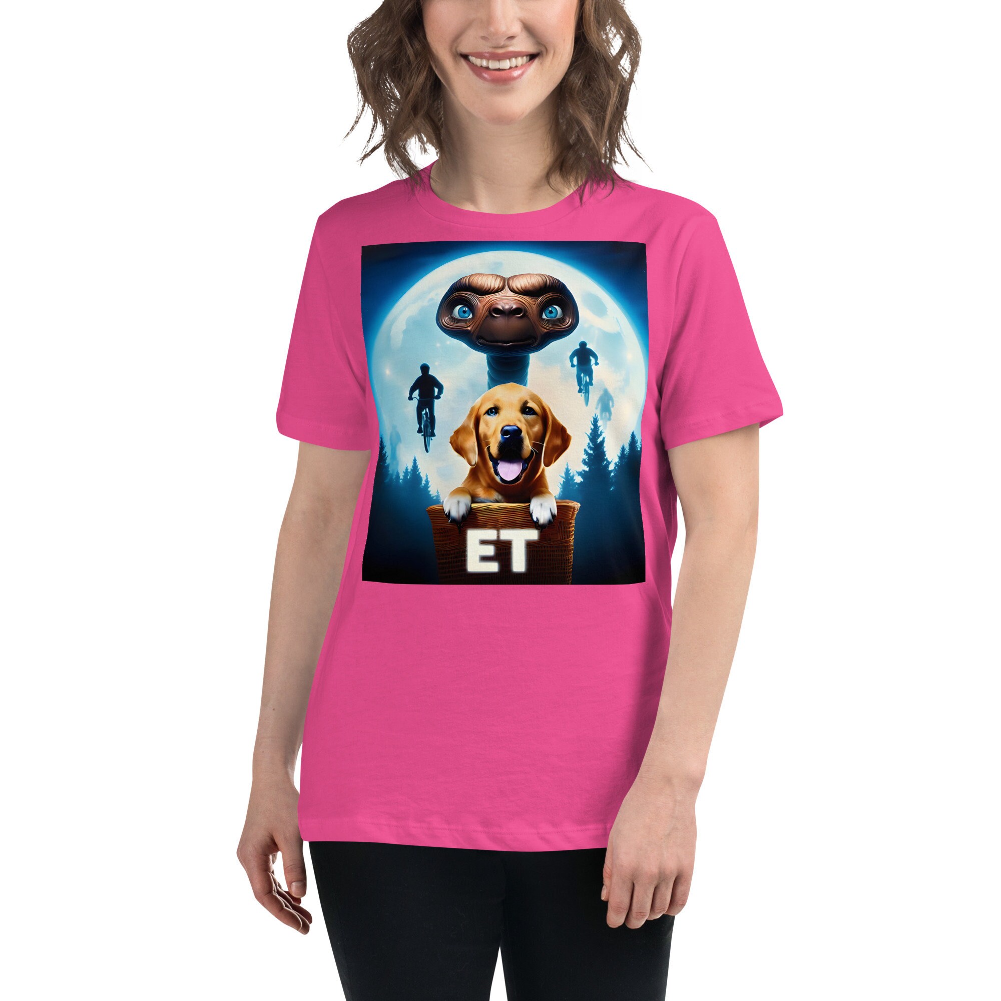 Women Relaxed ET T-shirt, Retro Movie Lover, Labrador Lover, T-shirt ...