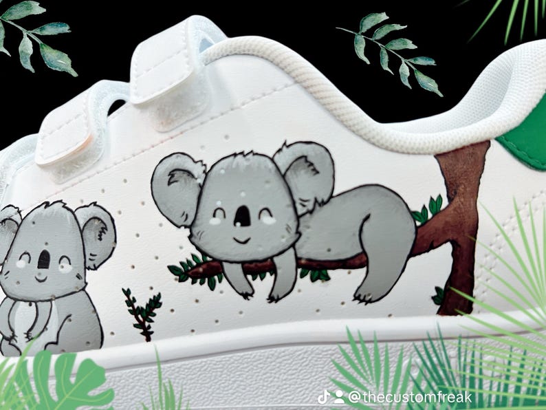 Koalas Custom Sneakers / Waterproof Hand Painted Sneakers / Animal ...