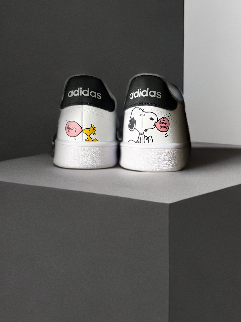 Snoopy Custom Sneakers Waterproof Custom Adidas Shoes Kid/ Adult ...