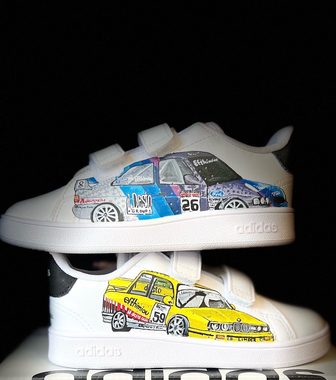Hand-painted Race Car Sneakers: Custom BMW & Ford Shoes - Etsy