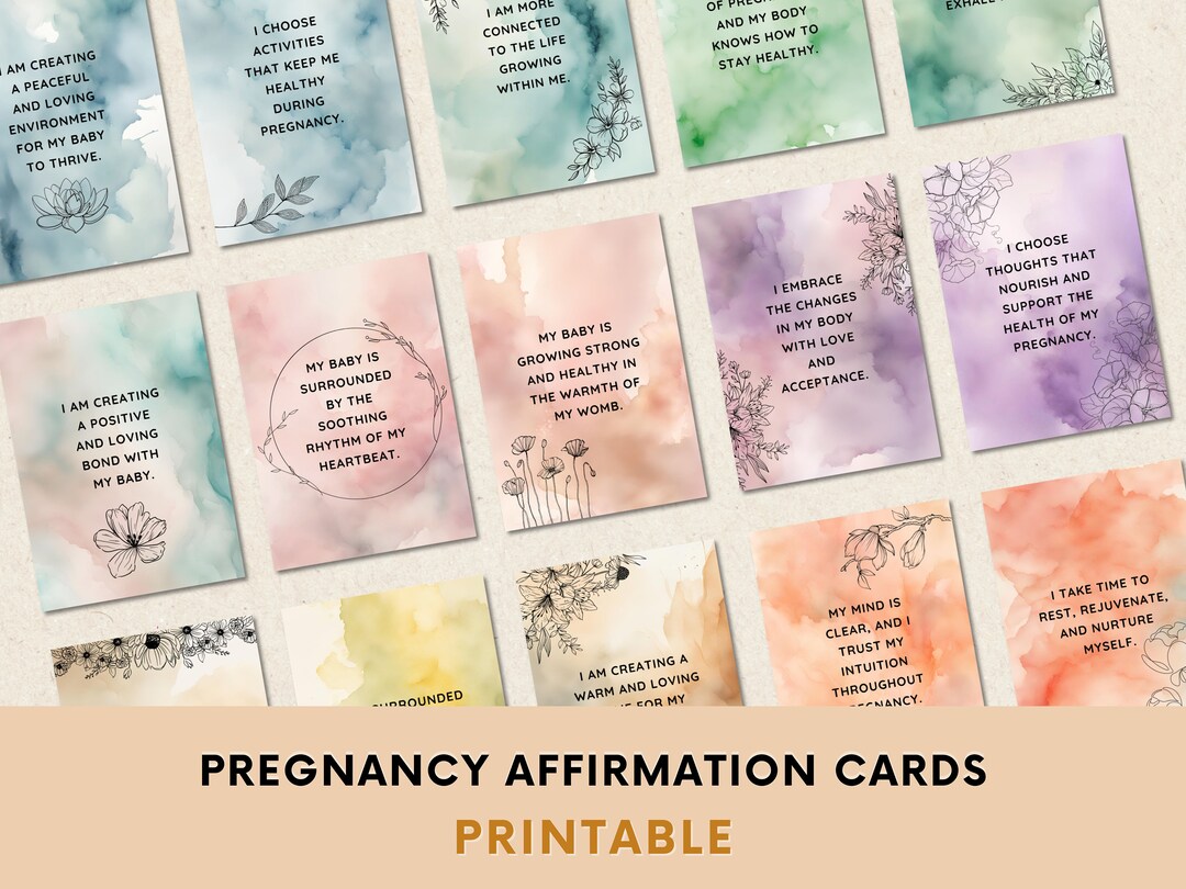 30 Pregnancy Affirmation Cards | Printable Positive Pregnancy ...