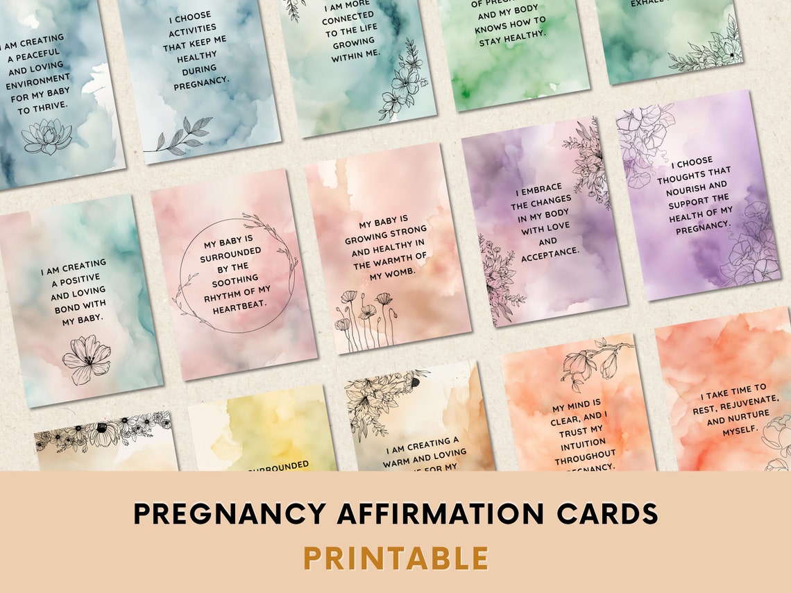 30 Pregnancy Affirmation Cards | Printable Positive Pregnancy ...