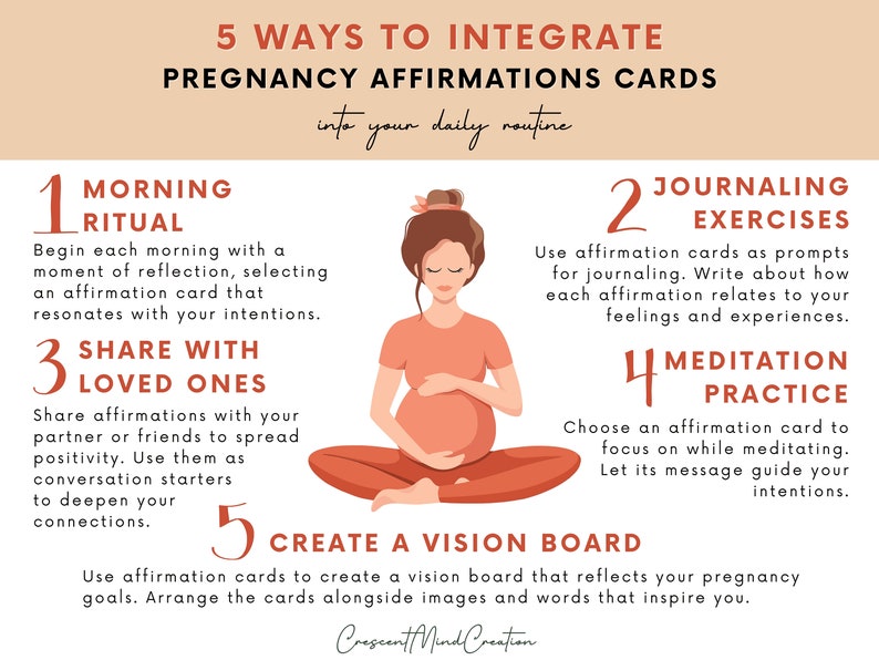 30 Pregnancy Affirmation Cards Printable Empowering Quotes for ...