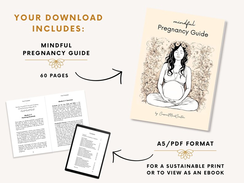 Mindful Pregnancy Guide | Healthy Pregnancy Tips & Reflections | Mindfulness Techniques and ...