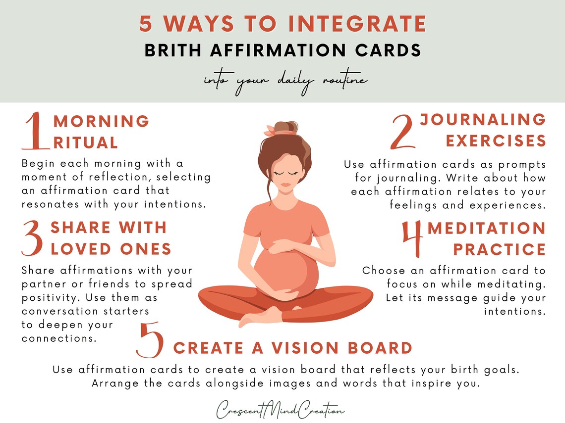 30 Birth Affirmation Cards | Printable Positive Birth Affirmations ...
