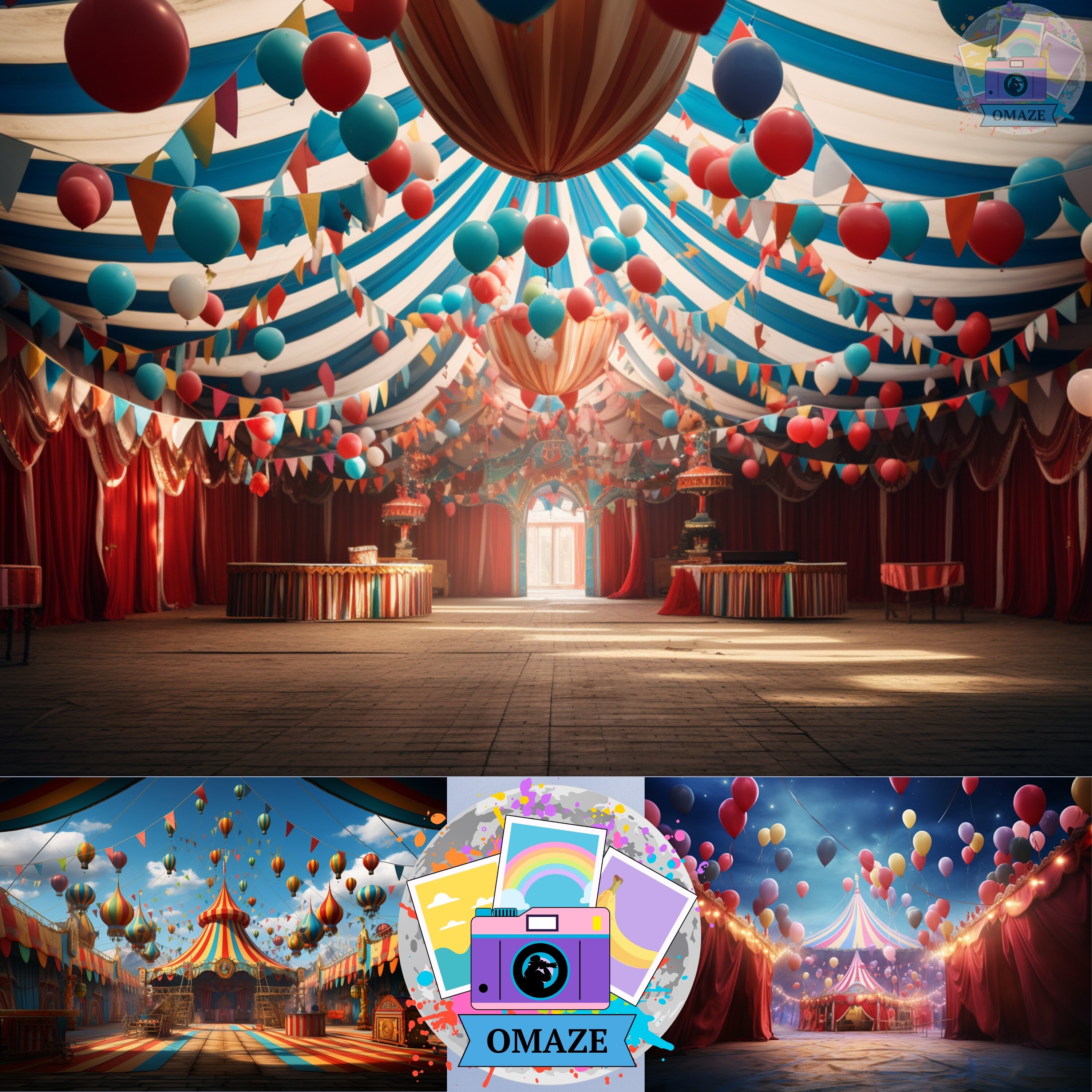 100 Circus Backdrops – Colorful Carnival Photography Overlays, Digital ...