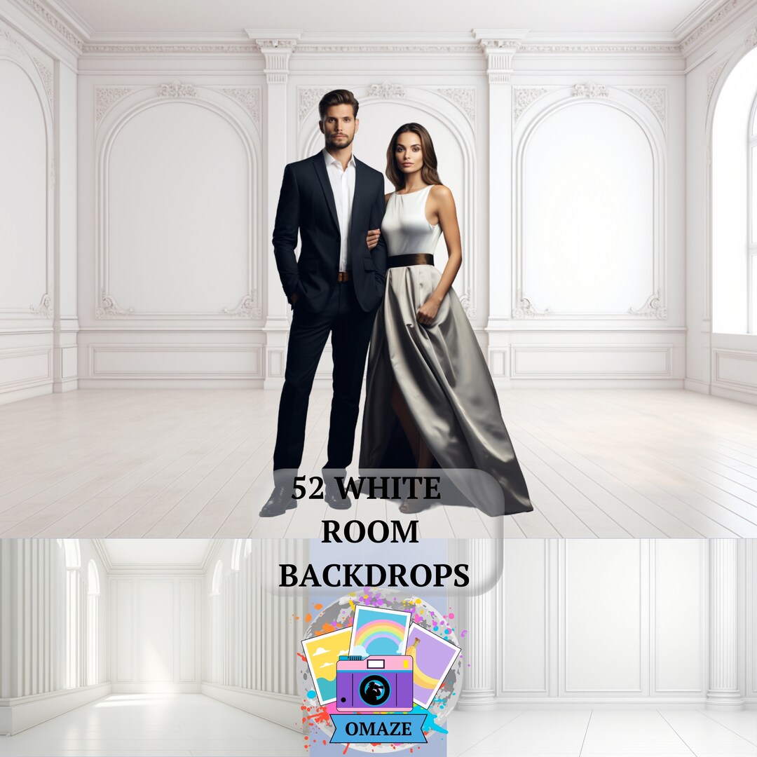 52 White Room Digital Backdrops Set, Composite Photography, Boho ...