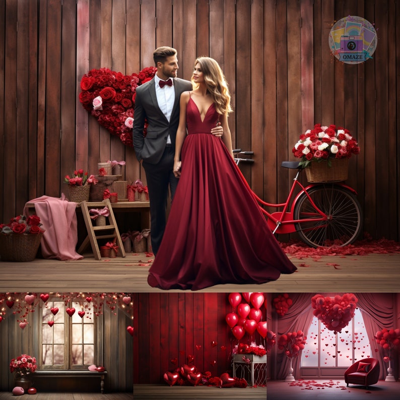 75 Valentines Day Backdrops, Romantic Background, Maternity, Red and ...