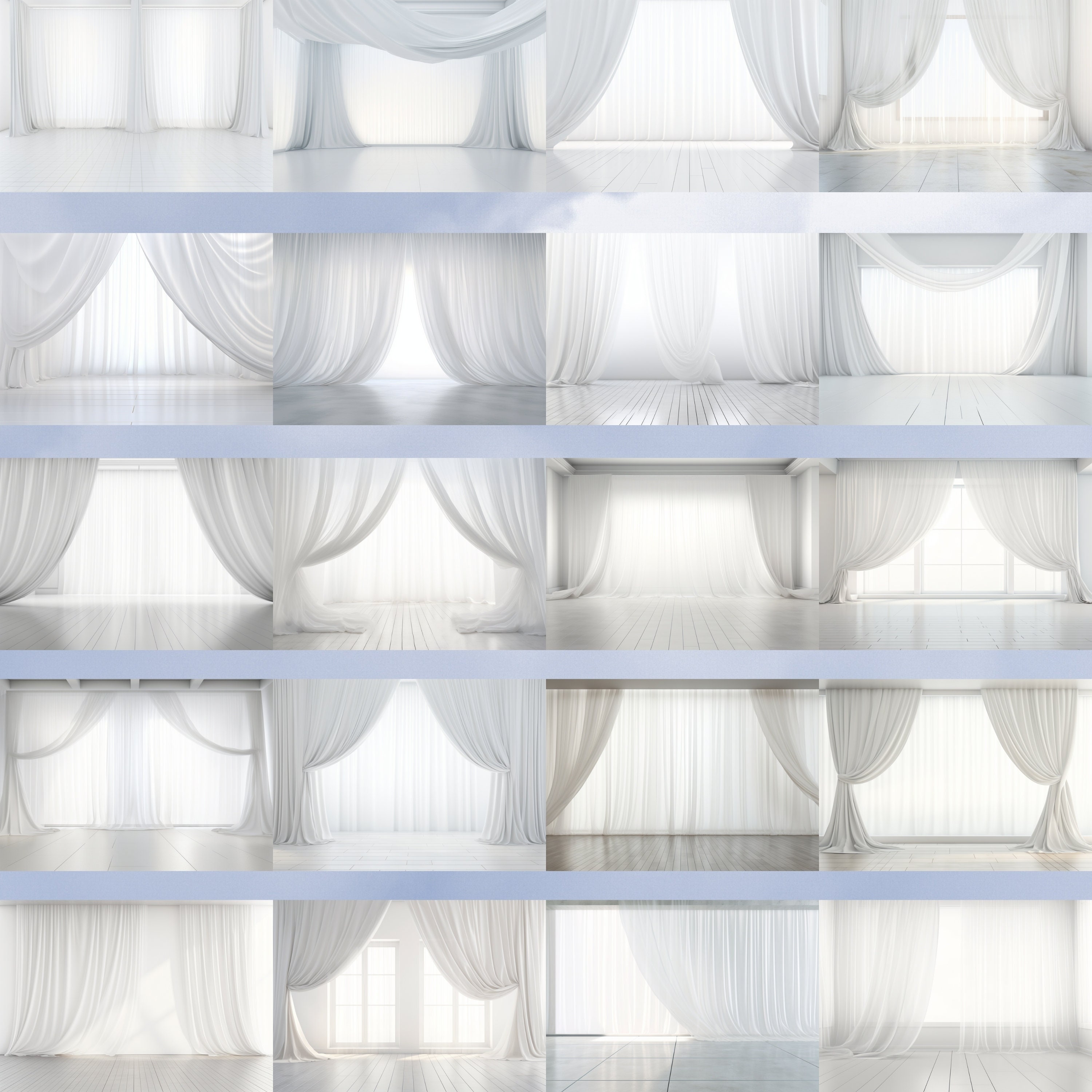 43 White Transparent Curtain Backdrops Set Breathtaking White Dreamy ...