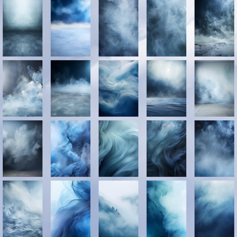 100 Blue Old Master Digital Backdrops Studio Blue Smoky Portrait ...